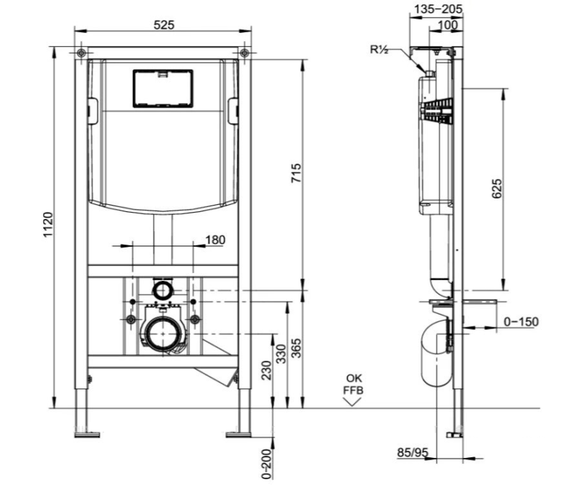 Комплект подвесного унитаза с инсталляцией Villeroy&Boch Finion белый с ...