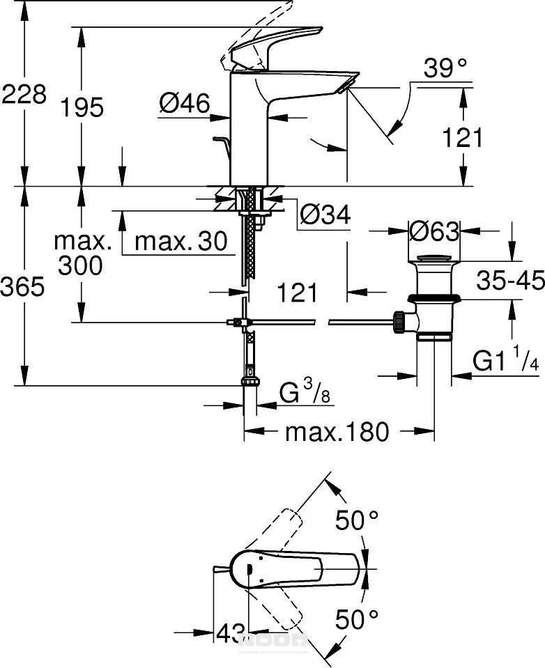 Смеситель для раковины Grohe Eurosmart 23322003 в интернет магазине ...